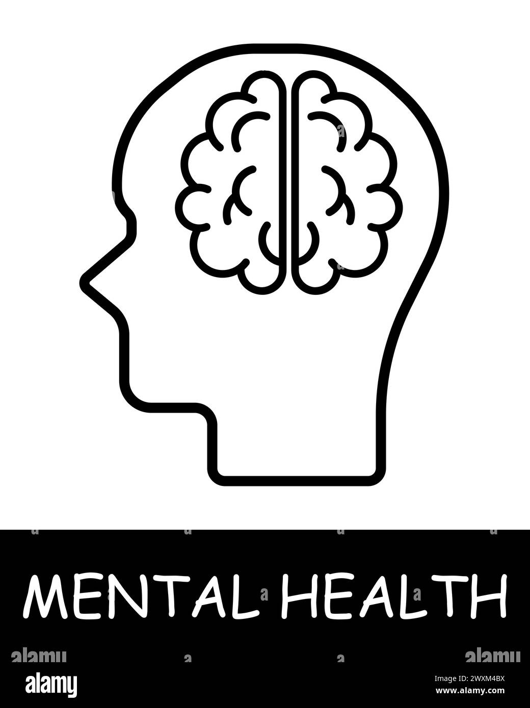 Brain line icon. Neurons, synoptic connections, mental health ... Brain line icon. Neurons, synoptic connections, mental health ...