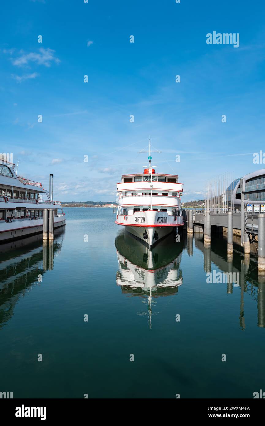 Bregenz, Austria - March 15, 2024: Tourist ship Austria, sailing on ...