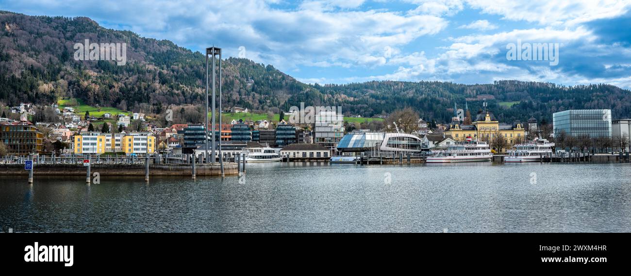 Bregenz, Austria - March 15, 2024: Bregenz at the Lake Constance is the ...