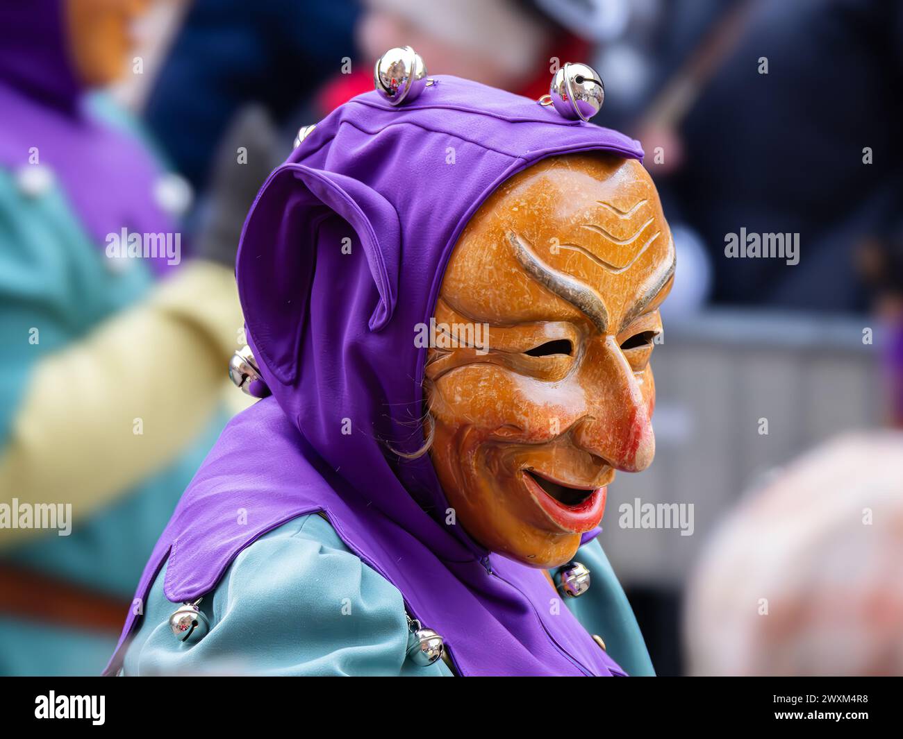 Masquerade. Beautiful mask in a carnival parade with blurred background ...