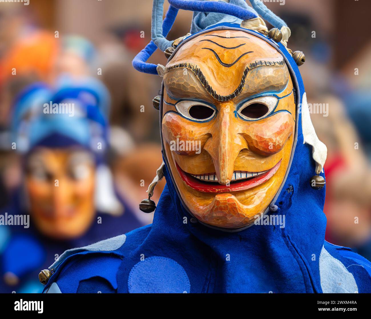 Masquerade. Beautiful mask in a carnival parade with blurred background ...