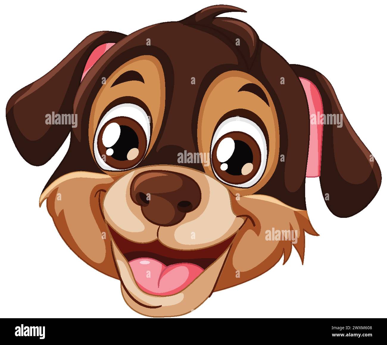 Vector graphic of a happy, brown cartoon dog Stock Vector Image & Art ...