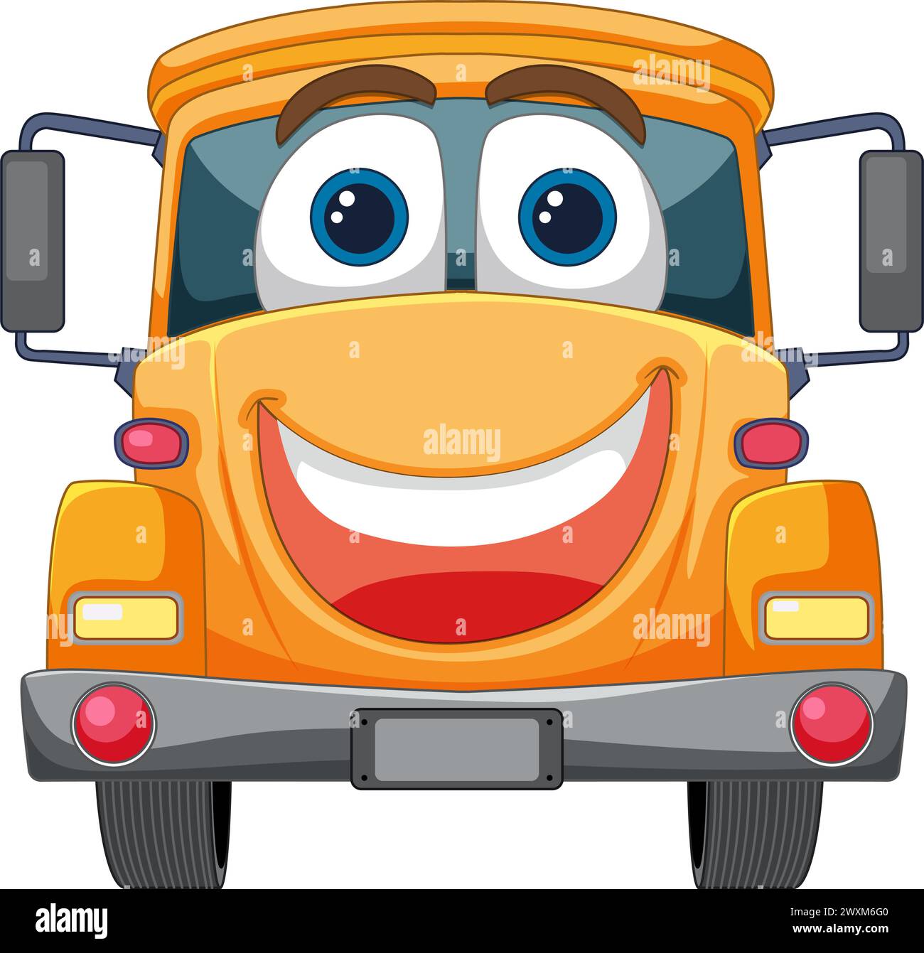 Colorful, smiling school bus with big eyes Stock Vector Image & Art - Alamy