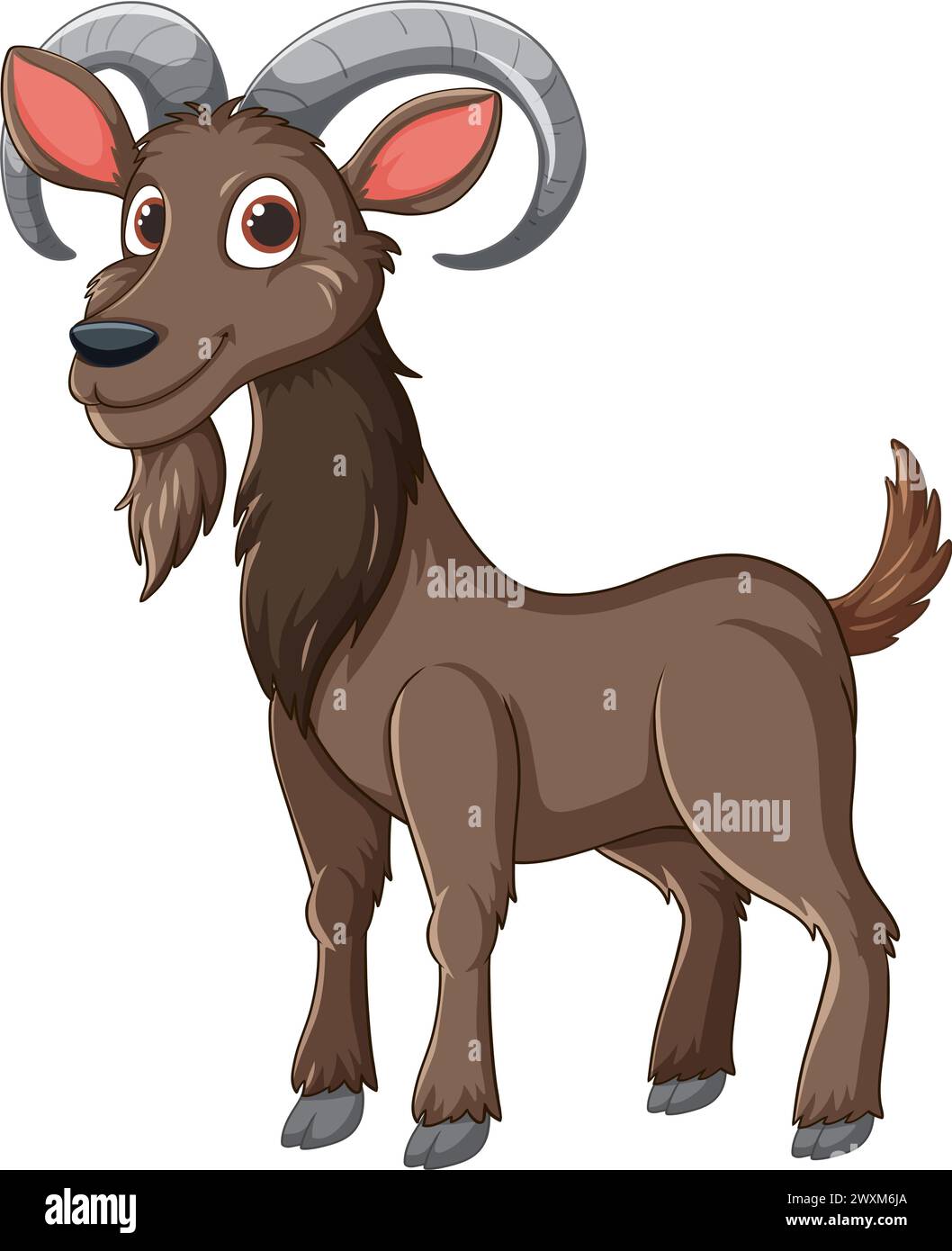 Vector illustration of a happy brown goat Stock Vector Image & Art - Alamy