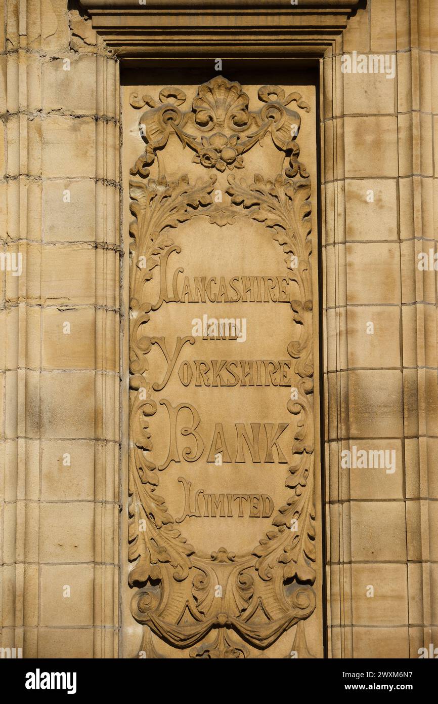Lancashire and yorkshire bank limited raised stone lettering hi-res ...