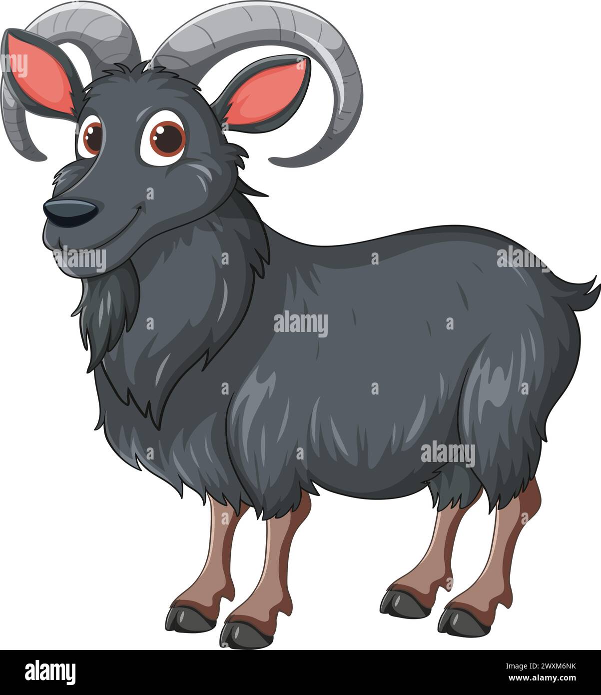 Vector graphic of a smiling, stylized goat Stock Vector Image & Art - Alamy