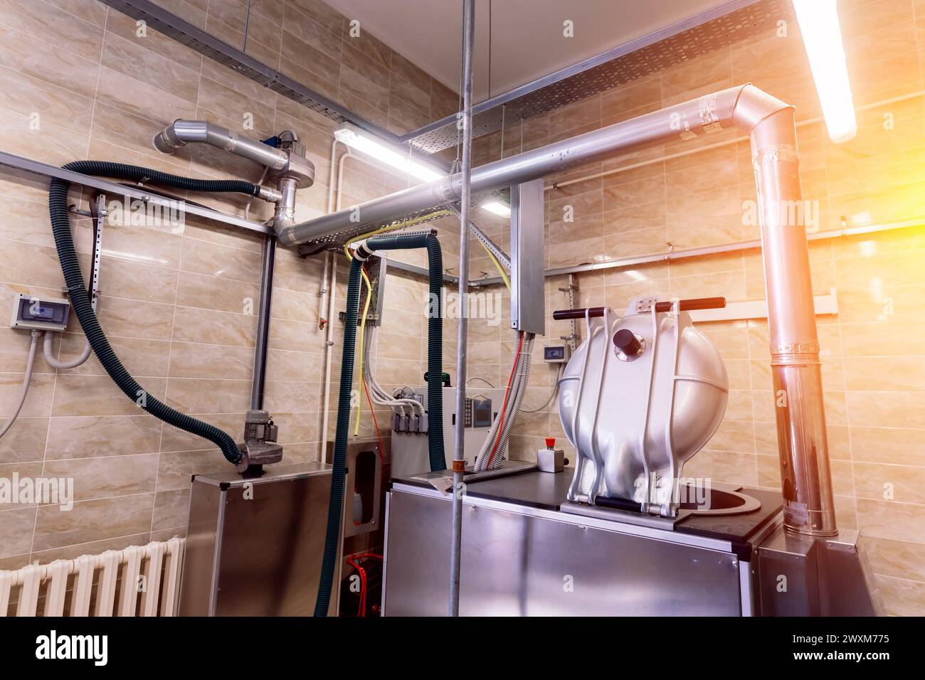 Boiler station, boiler room. Engine room, technical equipment Stock ...