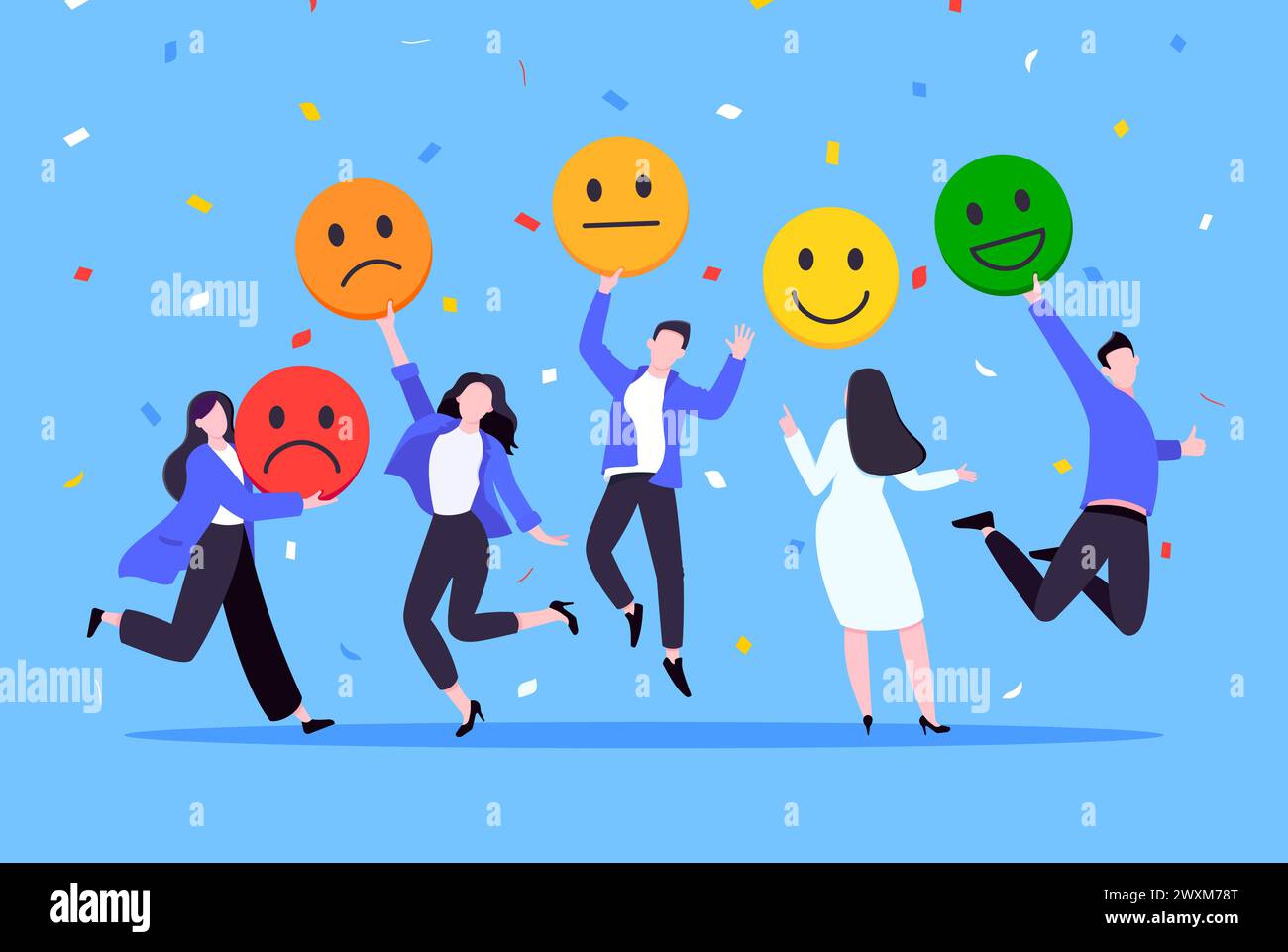 Employee satisfaction attitude survey feedback business concept flat ...