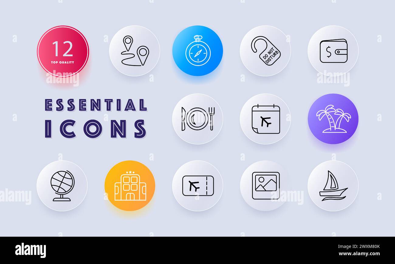 Trip set icon. Geolocation, travel, path from one point to another ...