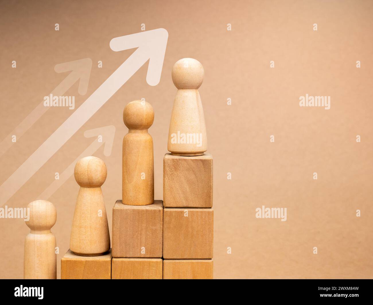Population growth, leadership with business success concept. Wooden ...
