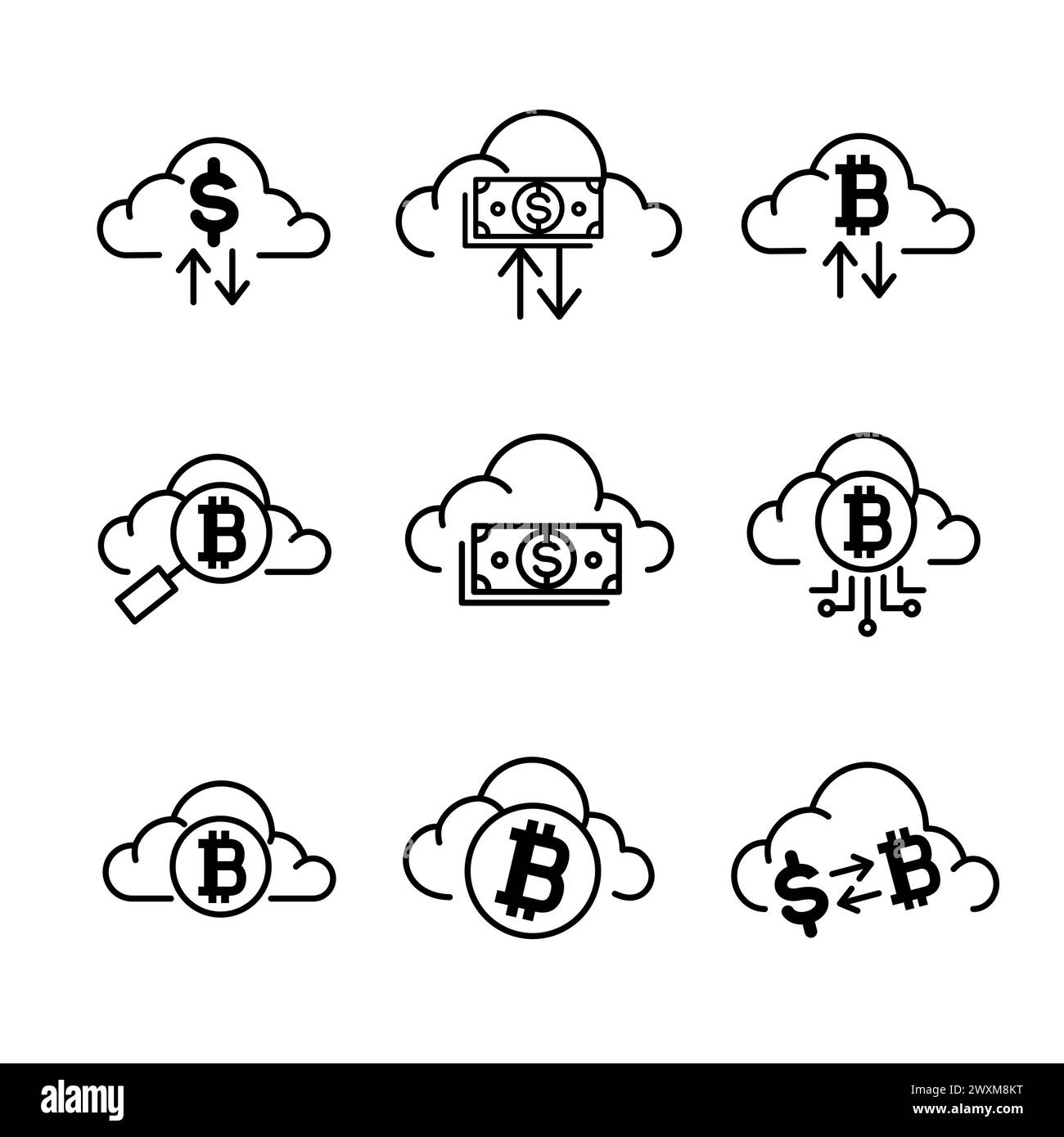 Cryptocurrency cloud mining service Stock Vector Images - Alamy