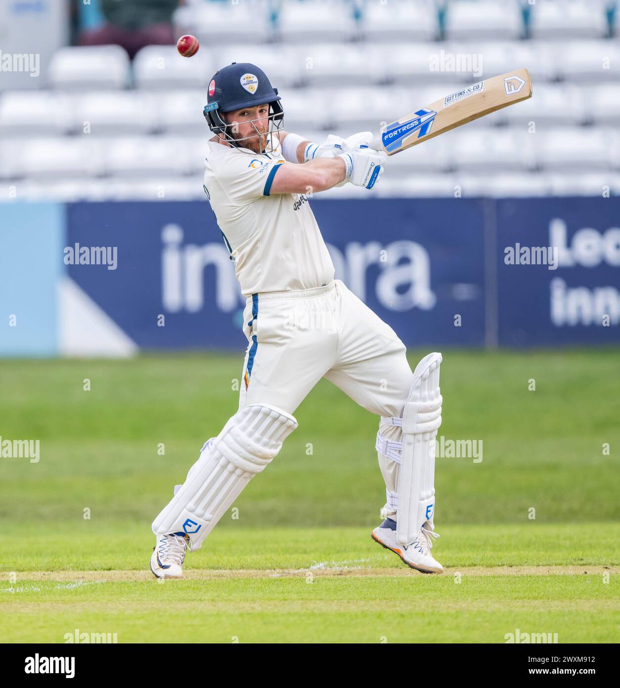 Derbyshire's David Lloyd batting in a pre-season friendly match against ...