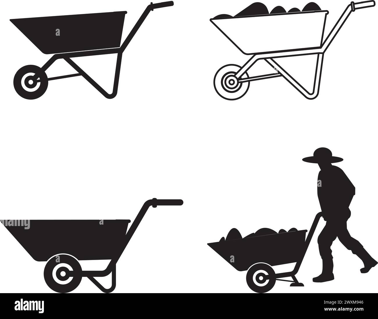wheelbarrow vector icon,illustration logo design Stock Vector Image ...