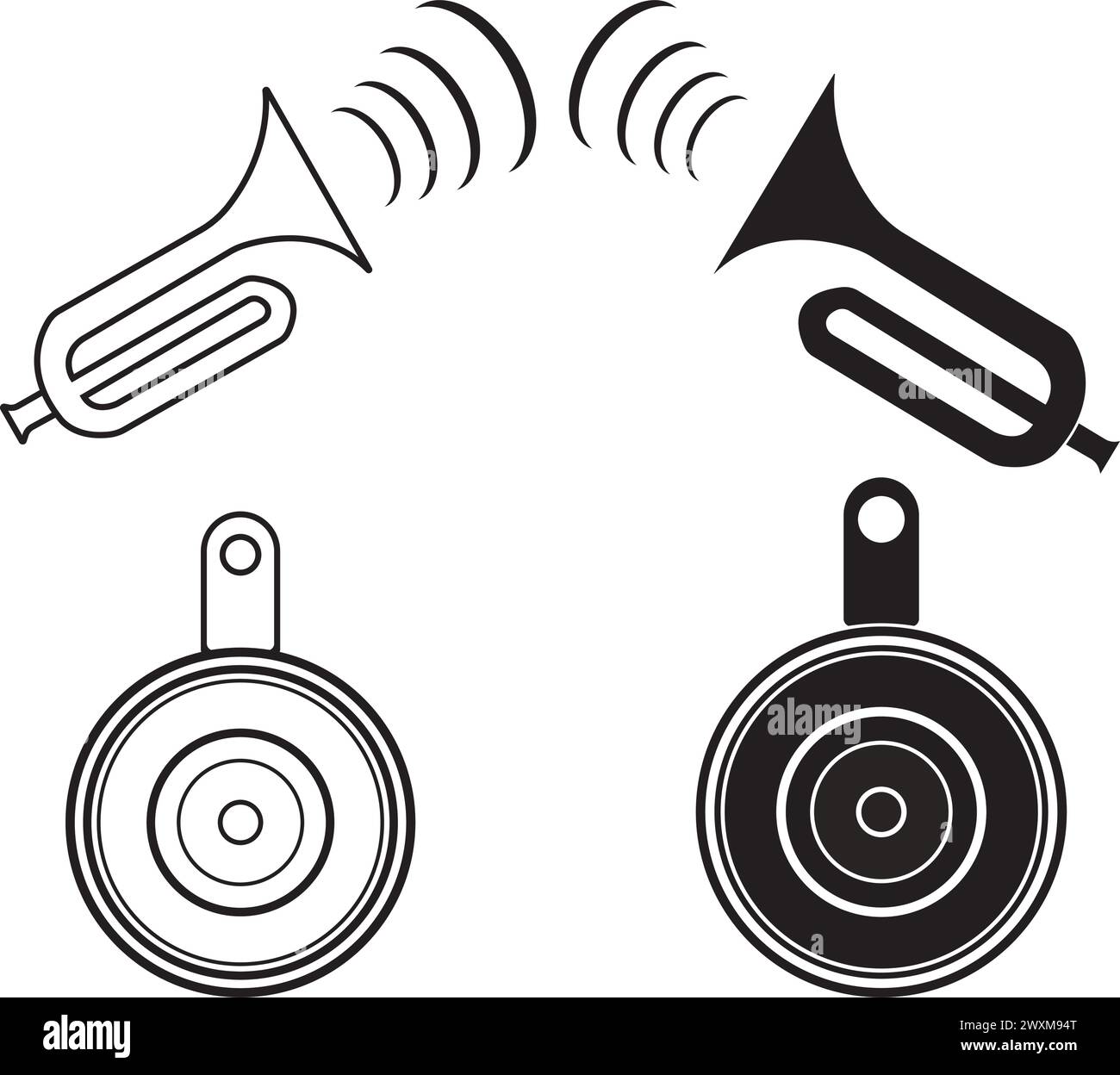 car horn vector illustration logo design Stock Vector Image & Art - Alamy