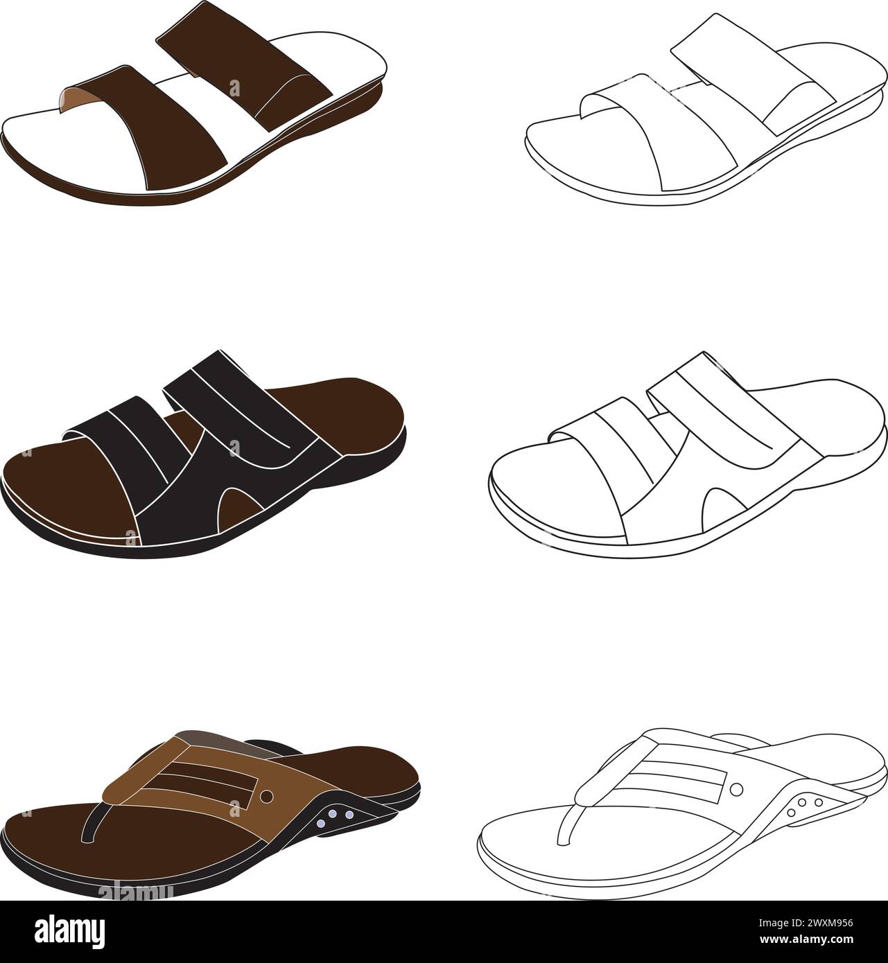 Mens leather footwear Stock Vector Images - Alamy