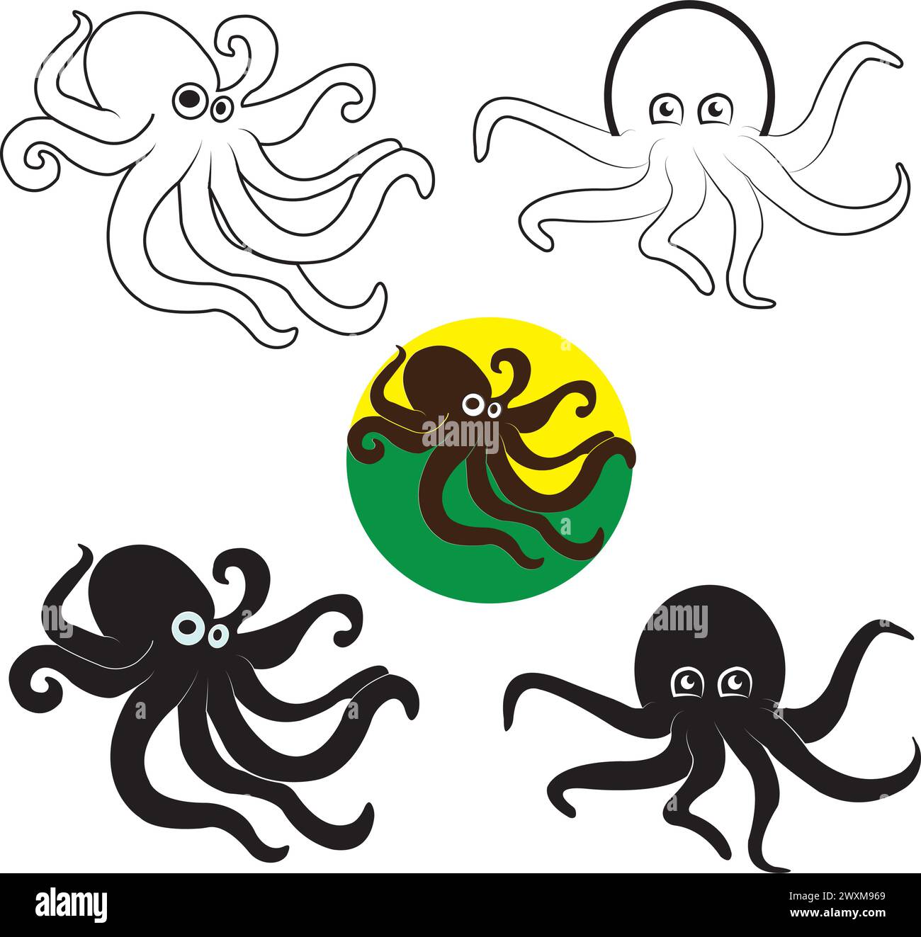 octopus icon vector illustration symbol design Stock Vector Image & Art ...