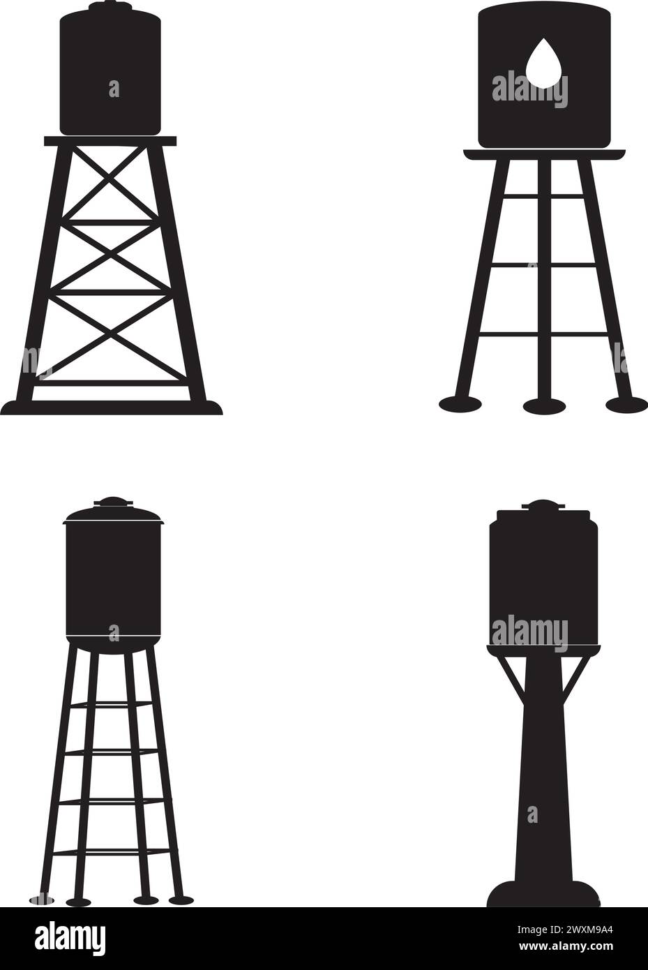 Water tower vector icon illustration logo design Stock Vector Image ...