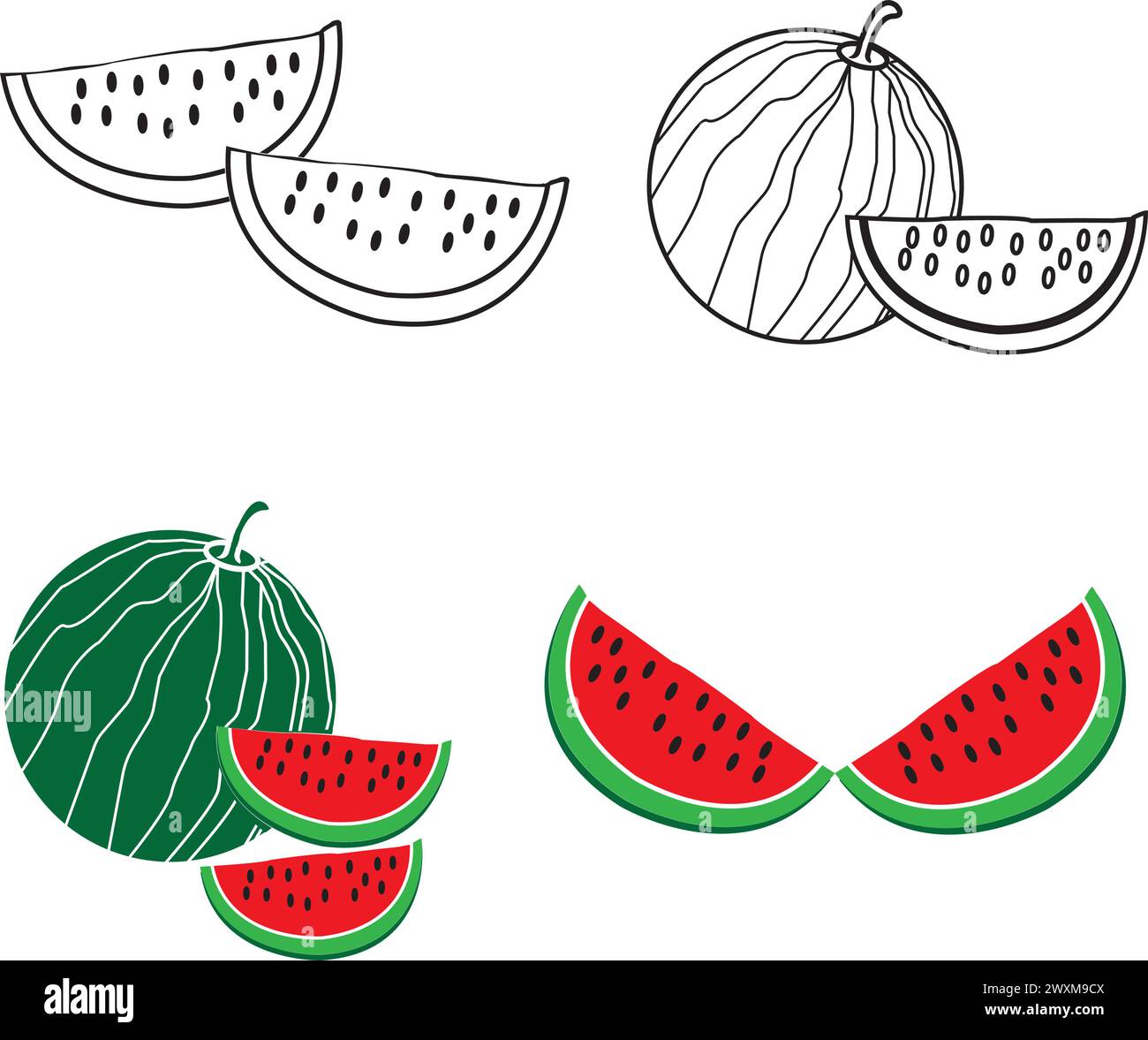 Watermelon colour Stock Vector Images - Alamy
