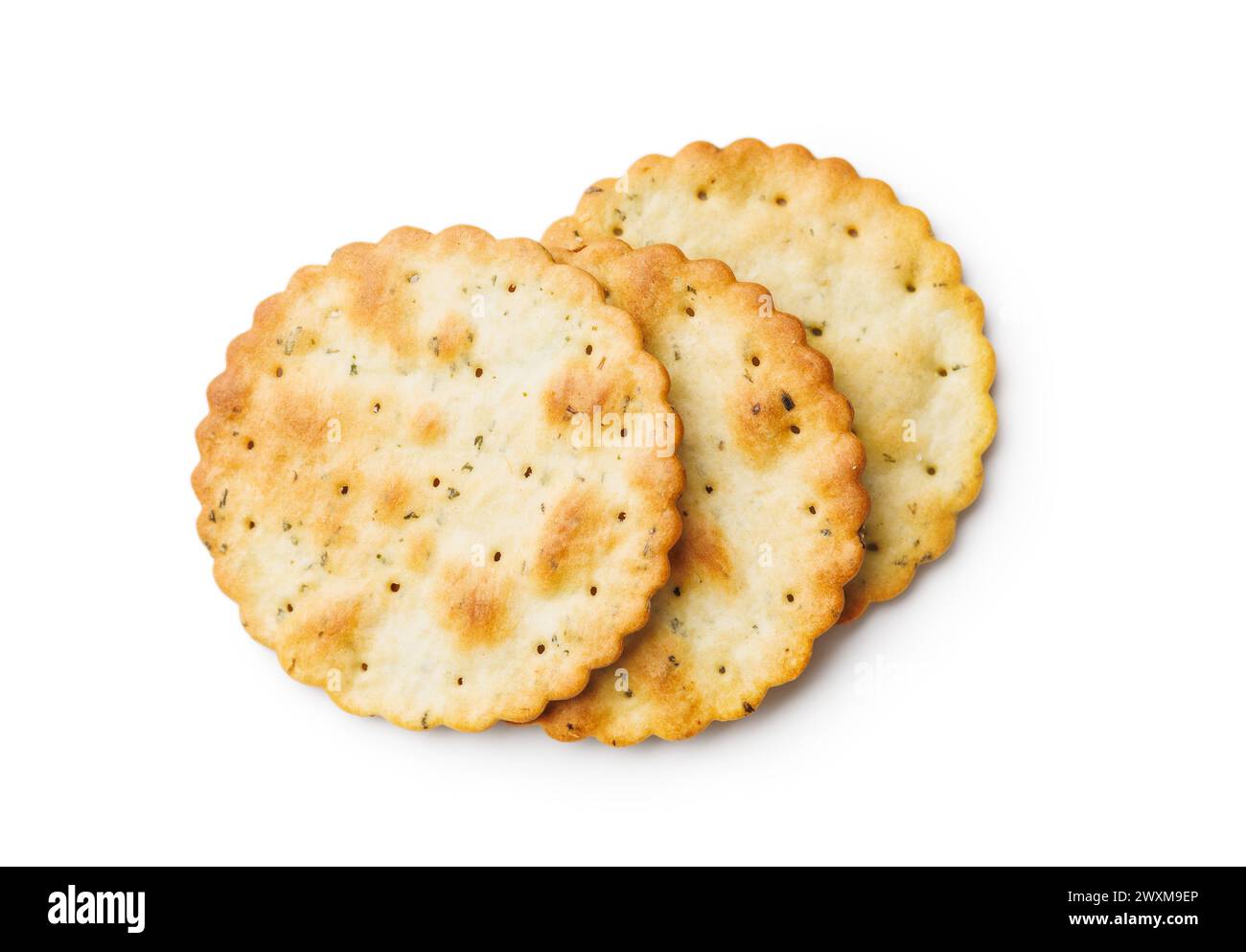 Salted crackers isolated on a white background Stock Photo - Alamy