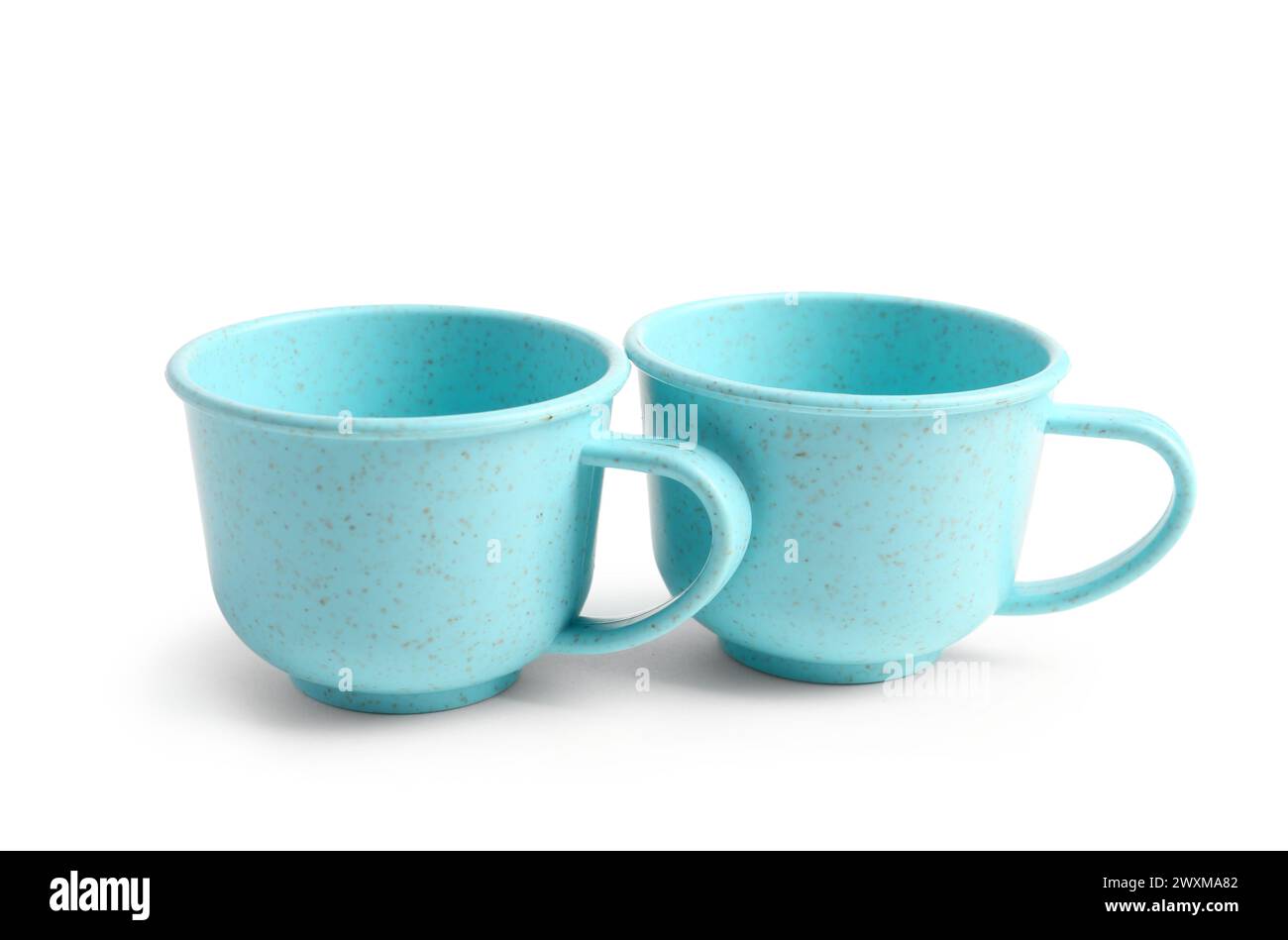 Blue cups isolated on white background. Children's Day celebration ...