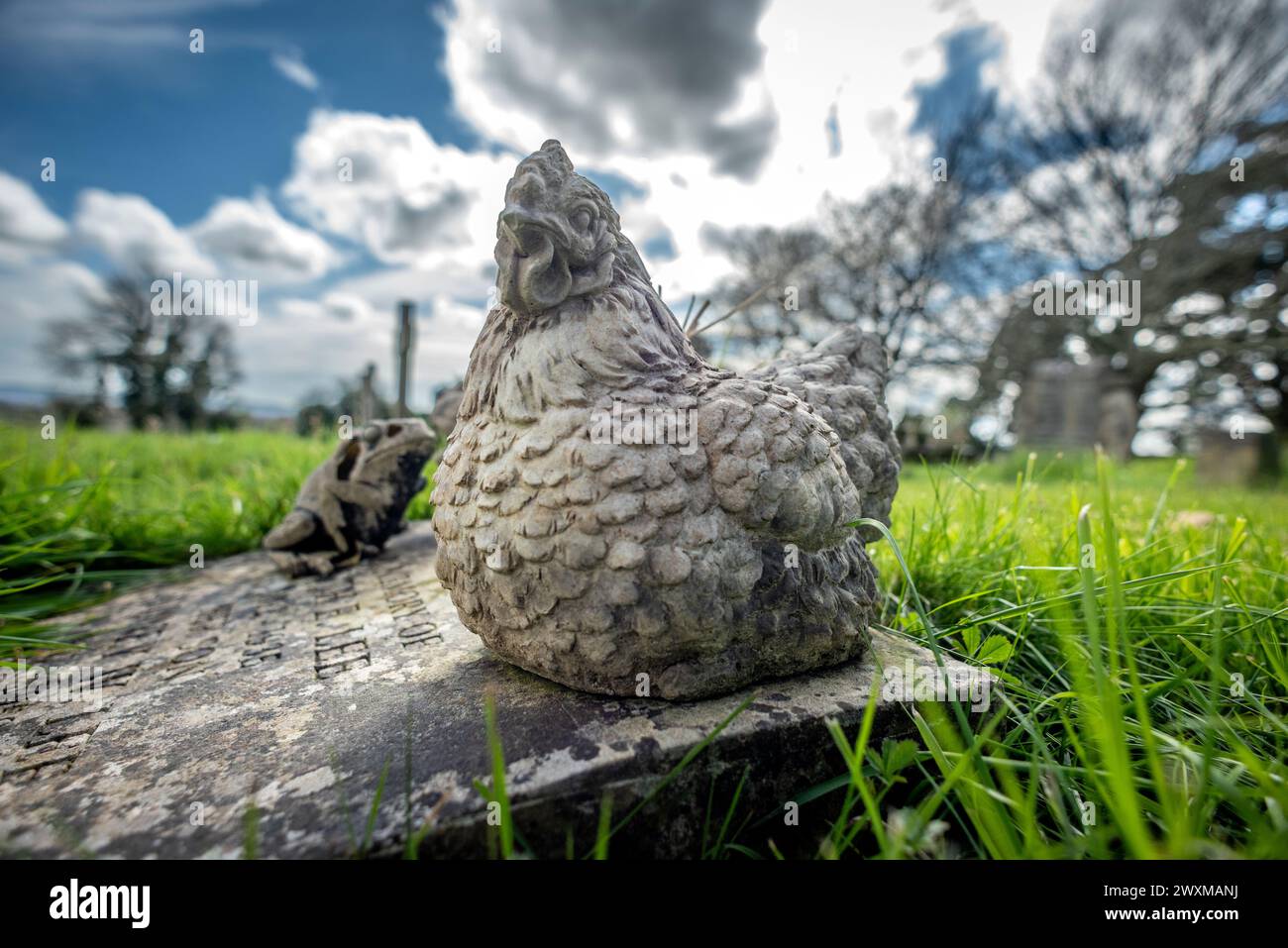 Cuckfield, March 31st 2024: Chicken grave-marker at Holy Trinity Church ...