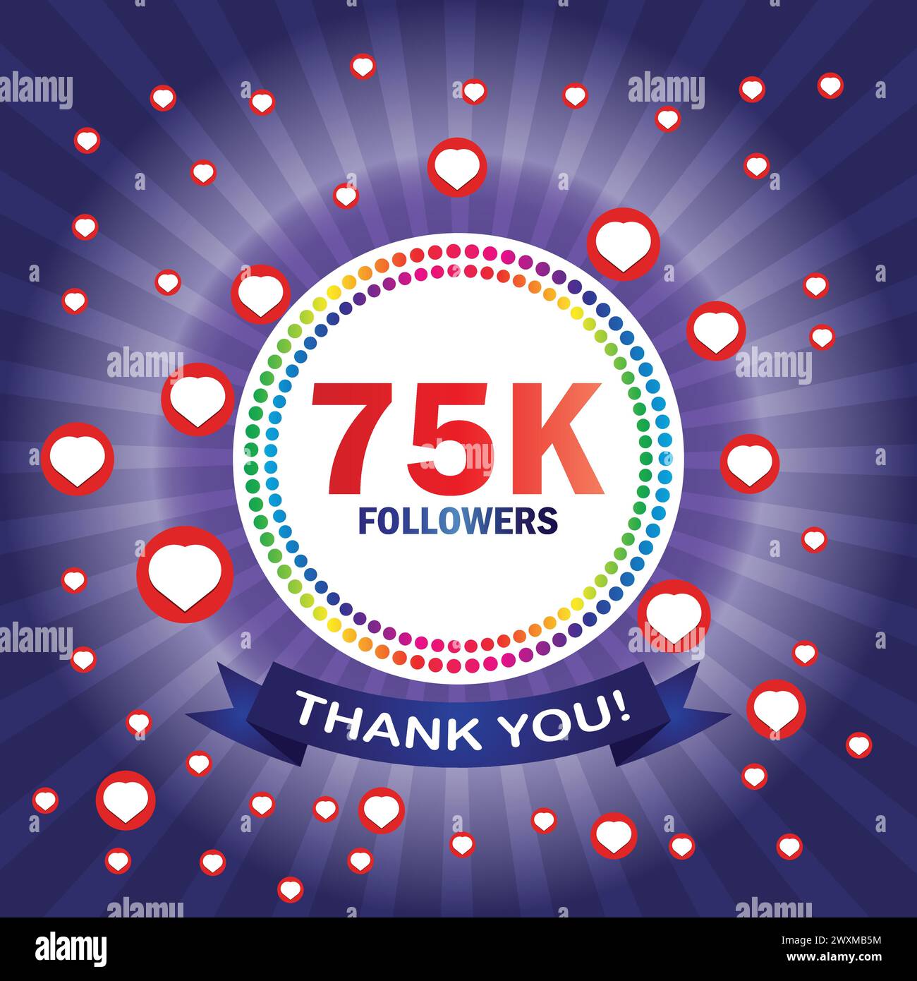 75000 follower Stock Vector Images - Alamy