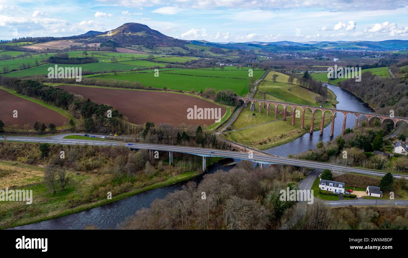Leaderfoot viaduct drone view hi-res stock photography and images - Alamy