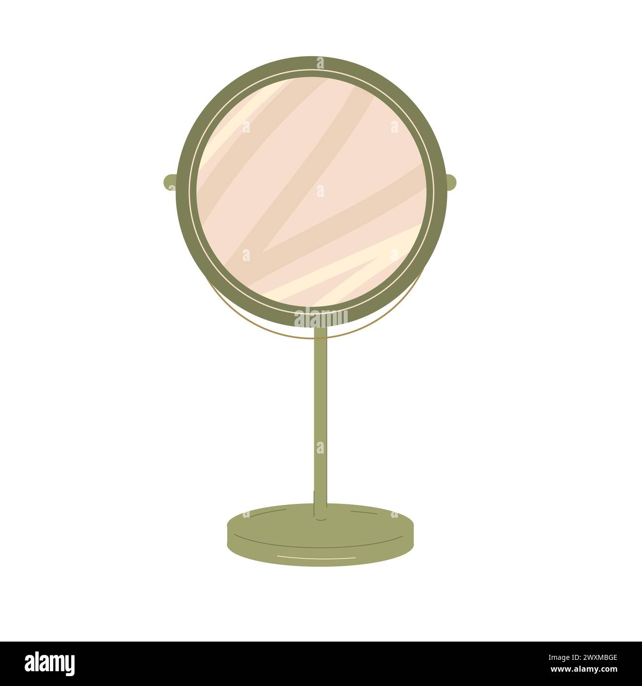 Makeup mirror isolated on white background. Flat vector illustration ...