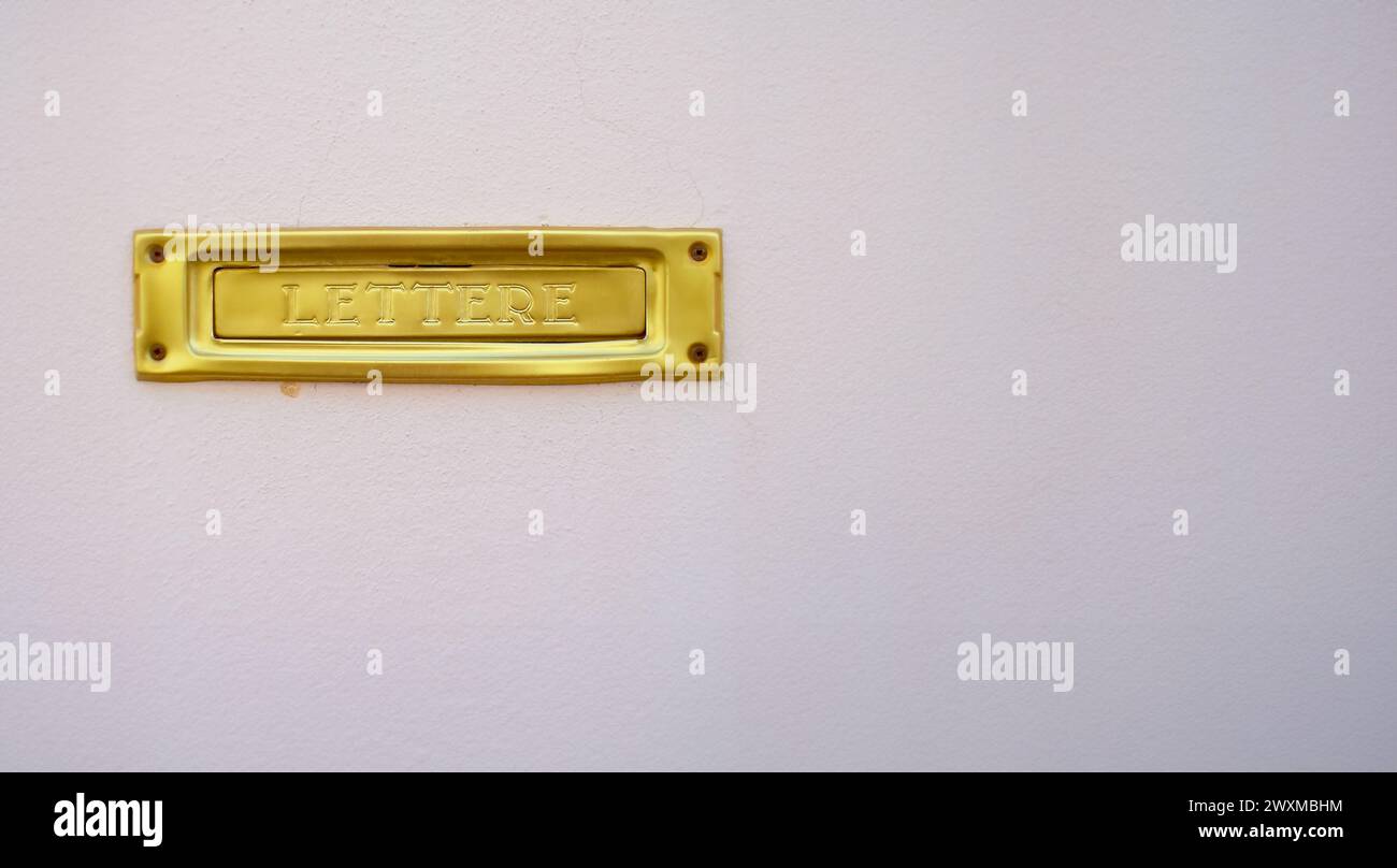 Modern Style Mailbox with Italian Text "Lettere Stock Photo - Alamy