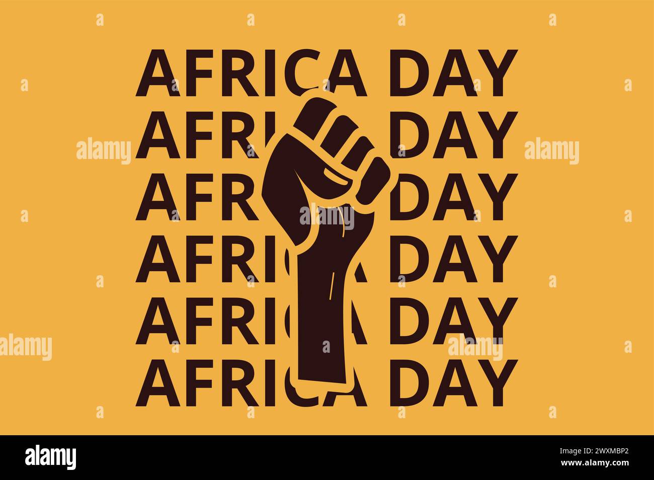 Africa Day Illustration with fist hand symbol silhouette and typography ...