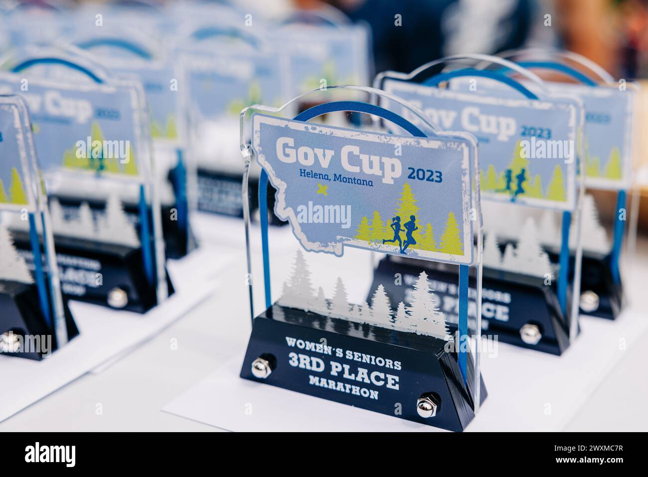 Governor's Cup Marathon award table Stock Photo - Alamy