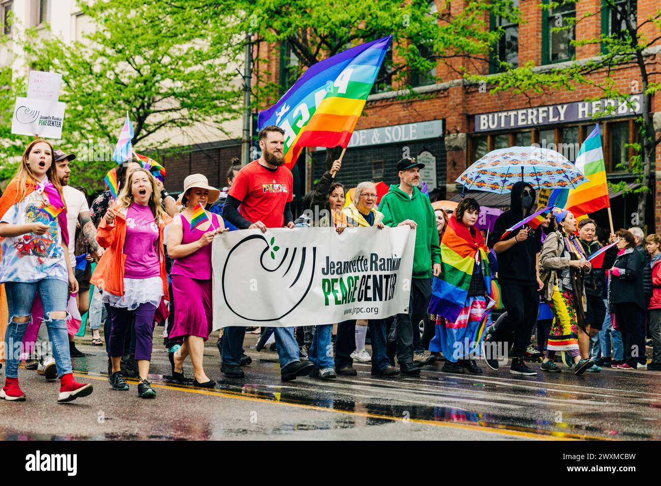 Missoula gay pride street parade Stock Photo - Alamy