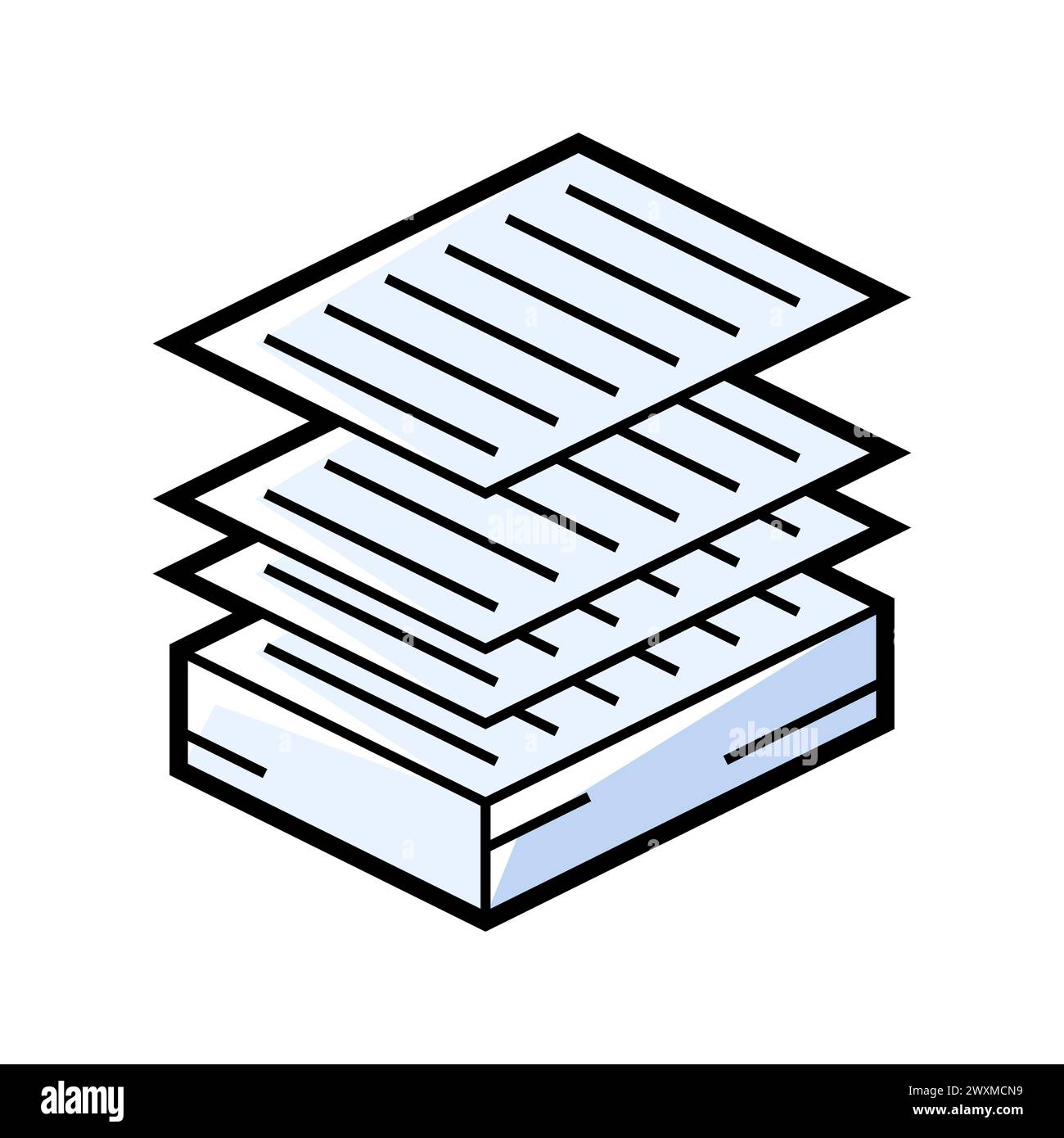 Stack of paper icon in isometry. Image for website, app, logo, UI ...