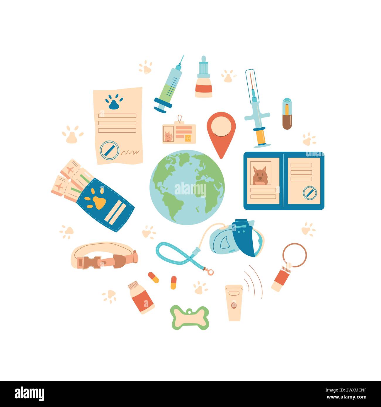 Cat leash isolated Stock Vector Images - Alamy