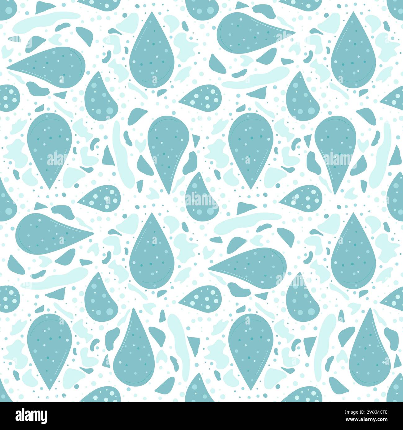 Water drops seamless pattern. Clean drink endless background. Vector ...