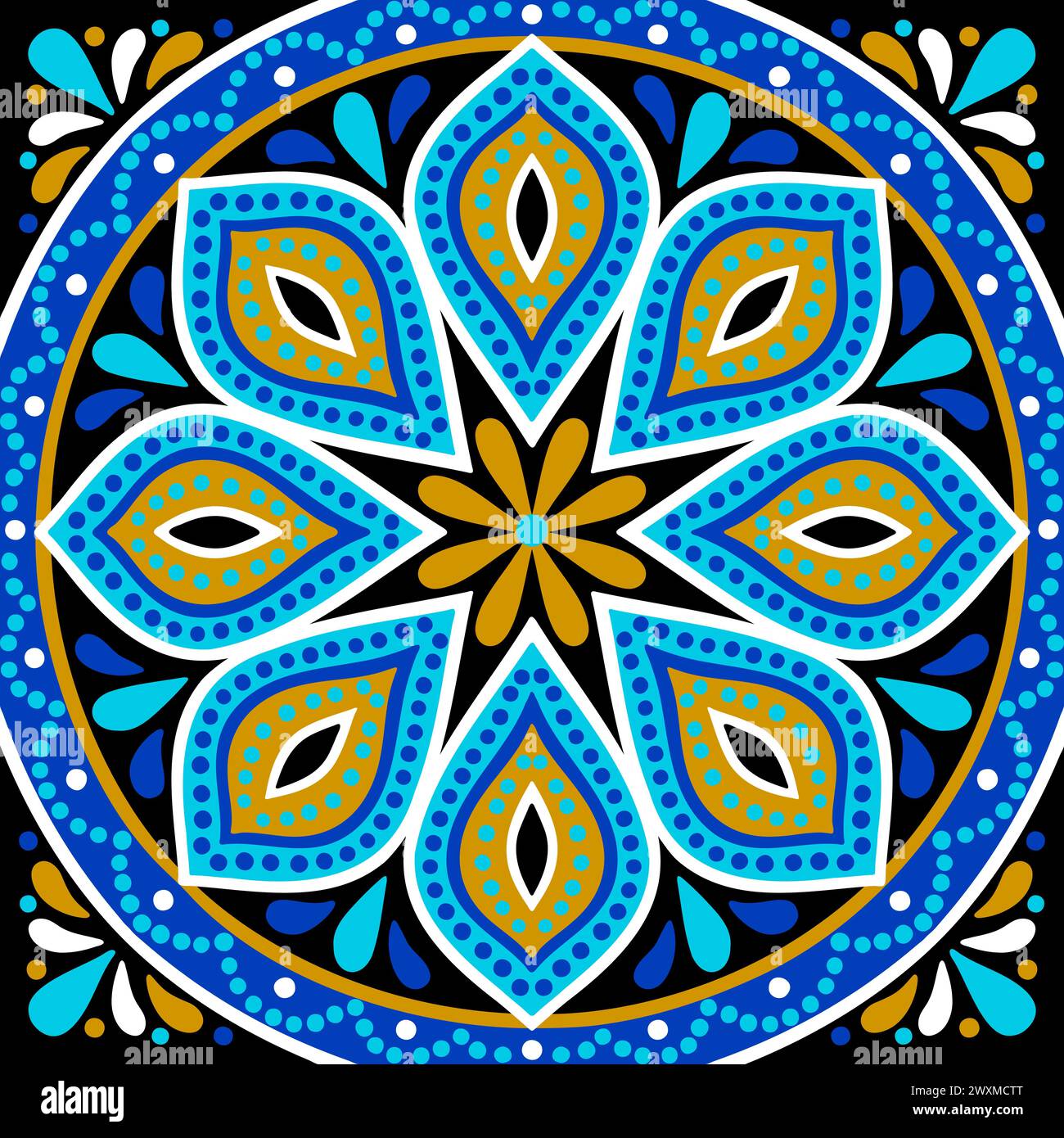 Moroccan ceramic tile pattern. Mediterranean traditional folk ornament ...