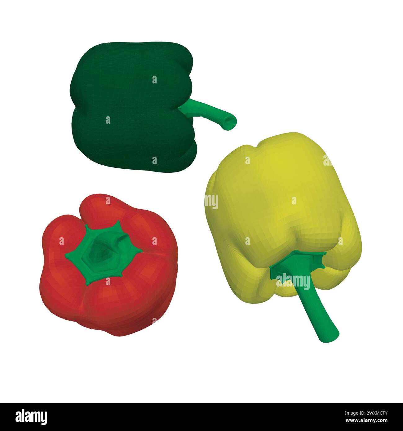 Set of Pepper logo template icon vector illustration. Polygonal model ...