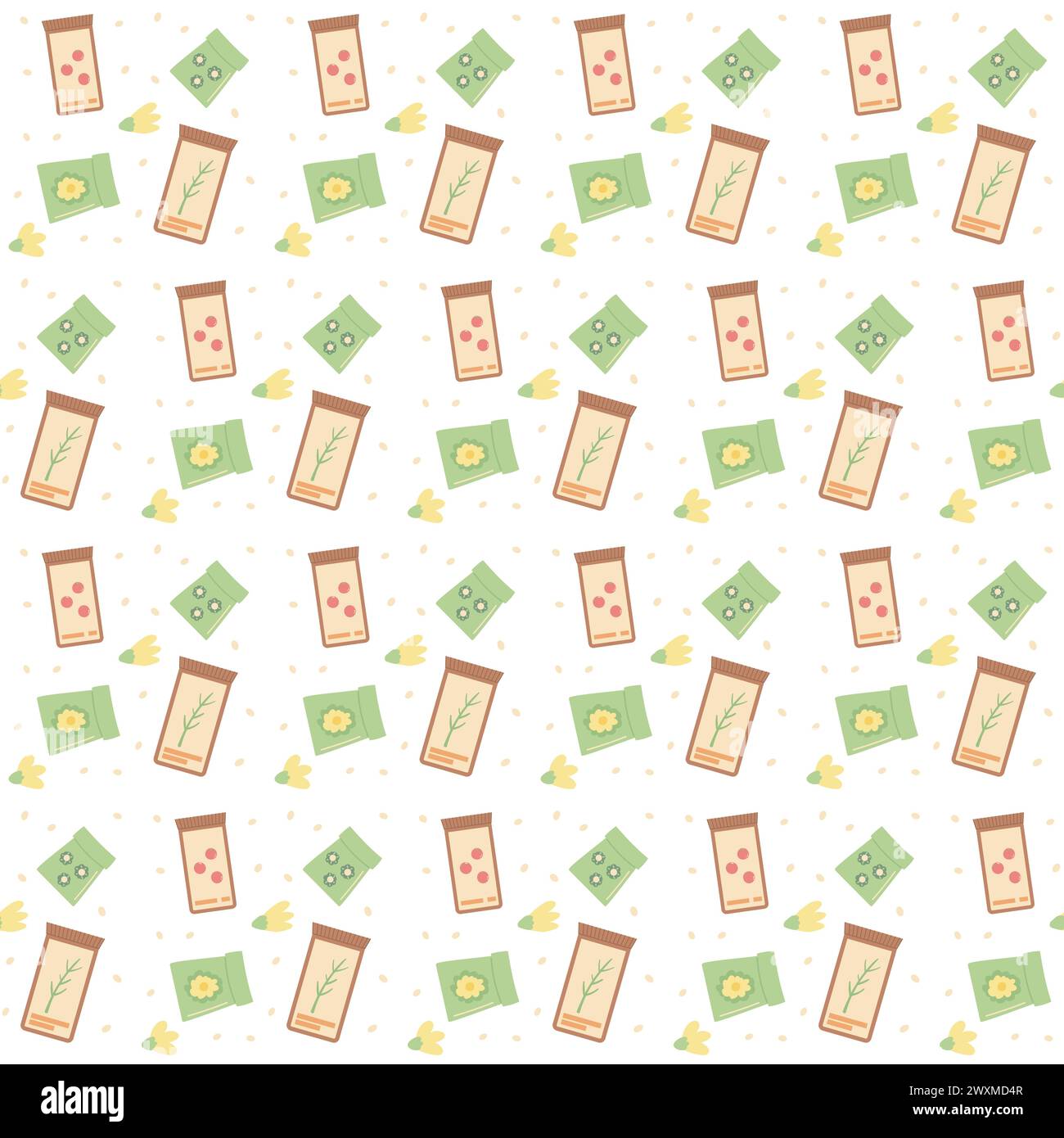 Gardening seeding plant seamless pattern. Spring horticulture items ...