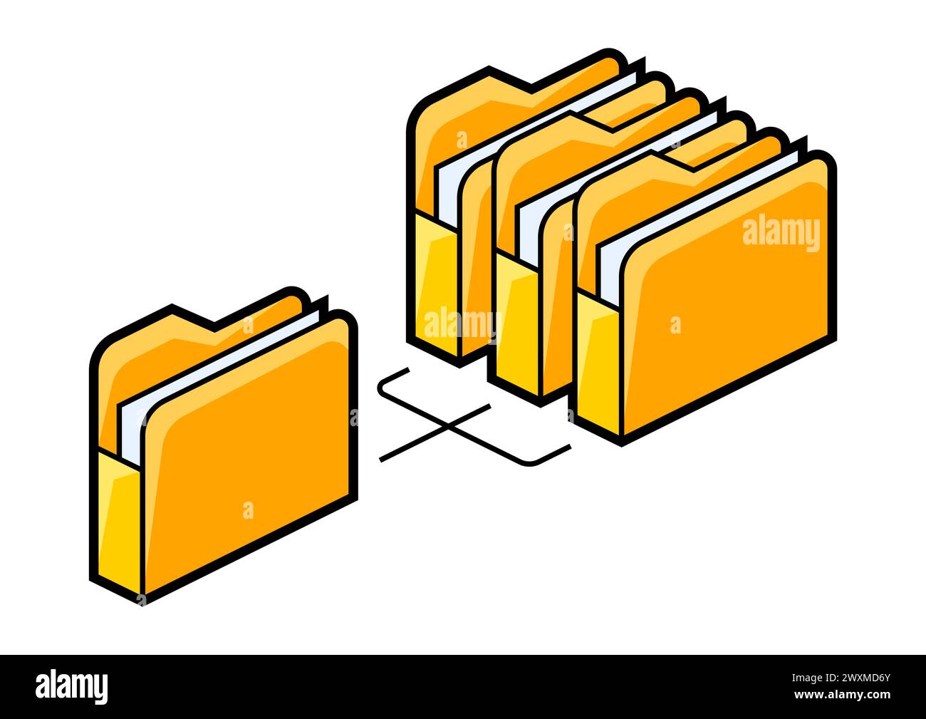 Folders for paper icon in isometry. Image for website, app, logo, UI design Stock Vector Image ...