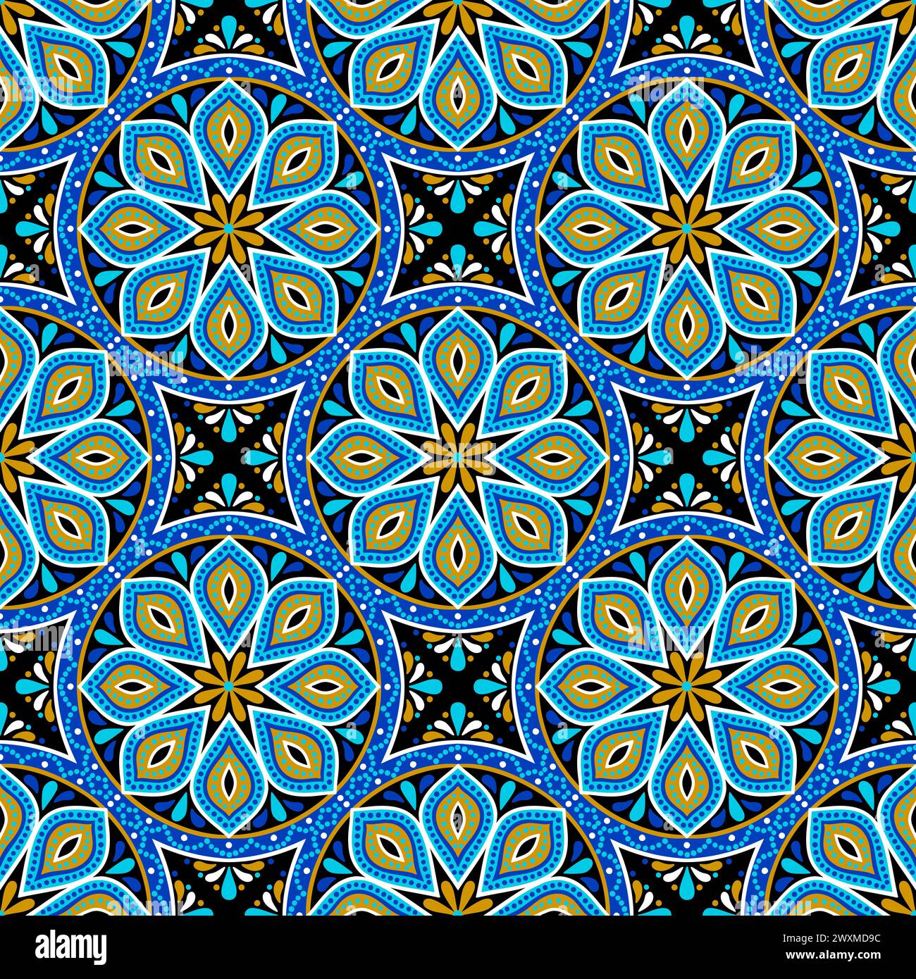 Moroccan ceramic tile pattern. Mediterranean traditional folk ornament ...