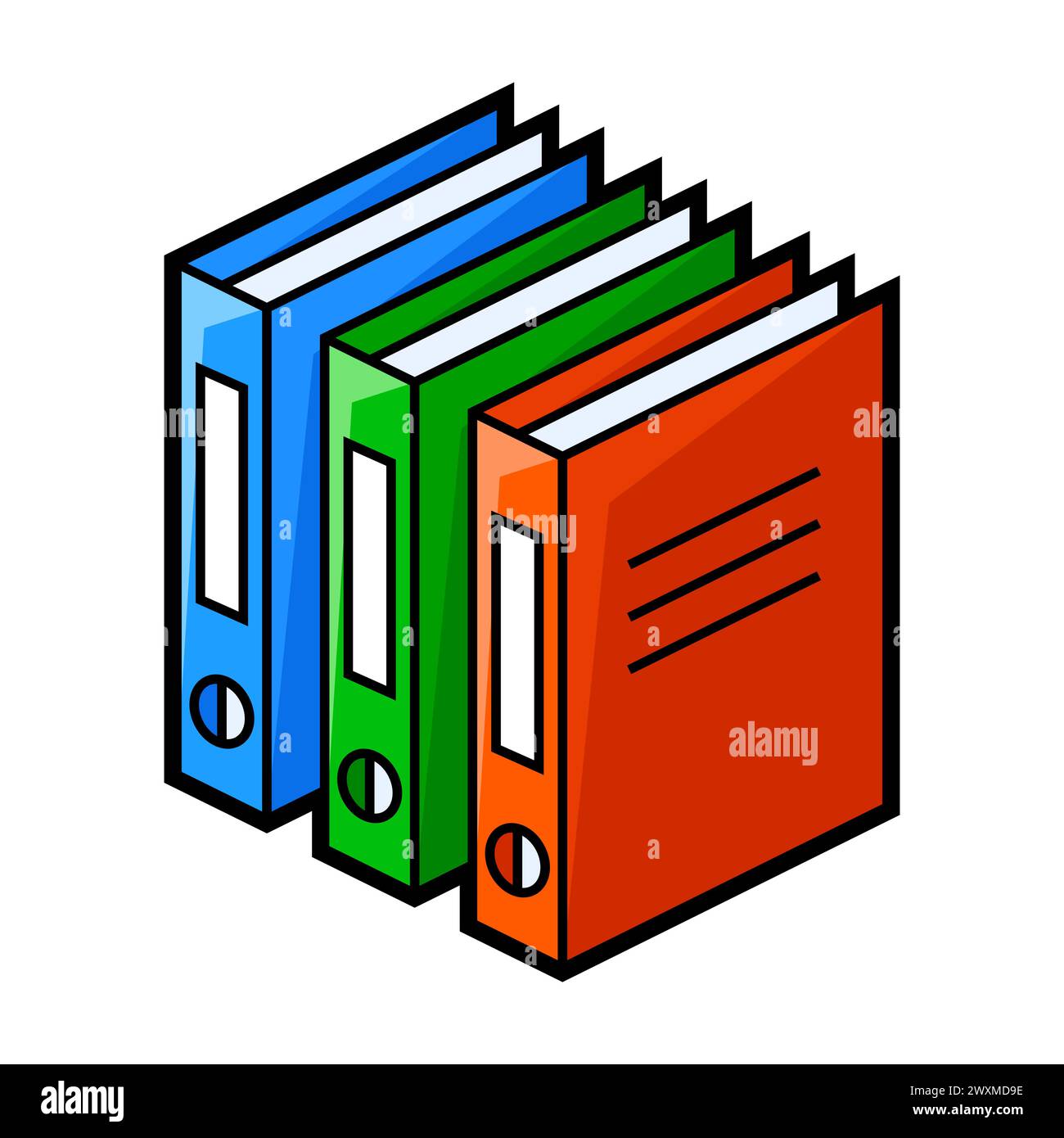 Folders for paper icon in isometry. Storage of information and files. Image for website, app ...