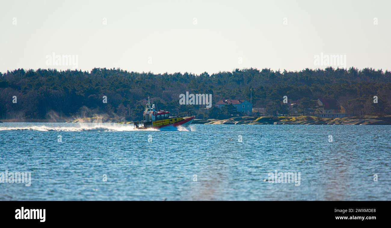 Gothenburg, Sweden - February 17 2024: Search and rescue boat en route ...