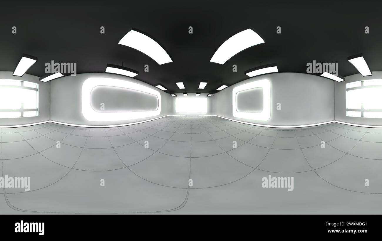 HDRI futuristic spaceship corridor, sleek and illuminated Stock Photo ...