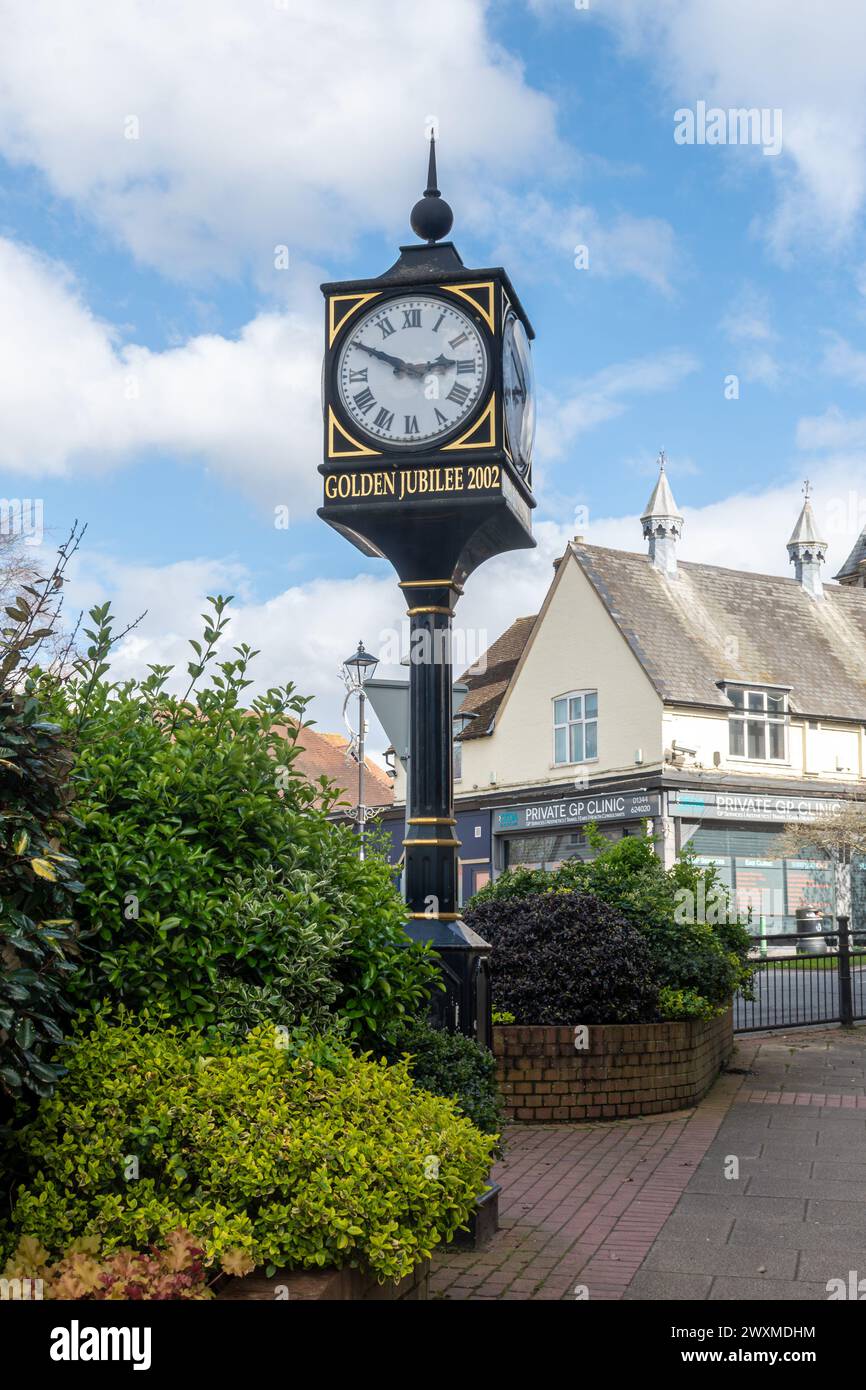 Village clock commemorating the Queen's Golden Jubilee in 2002 in ...