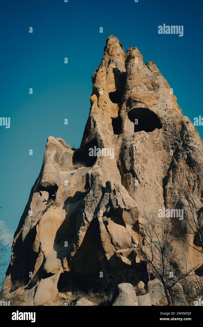 Triangular cave rock formation in Turkey Stock Photo - Alamy