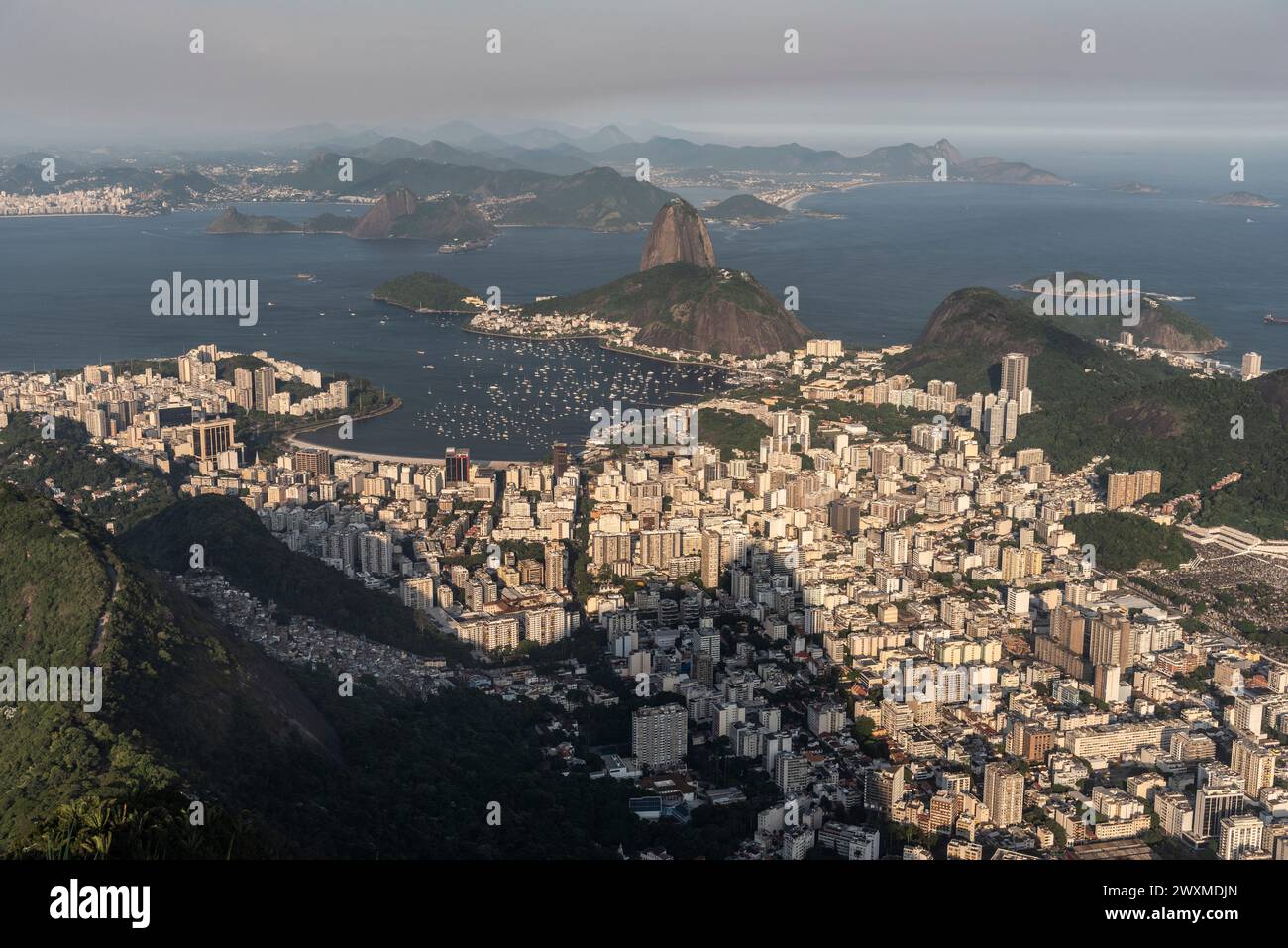 Corcovado view at sunset from pao de acucar hi-res stock photography ...