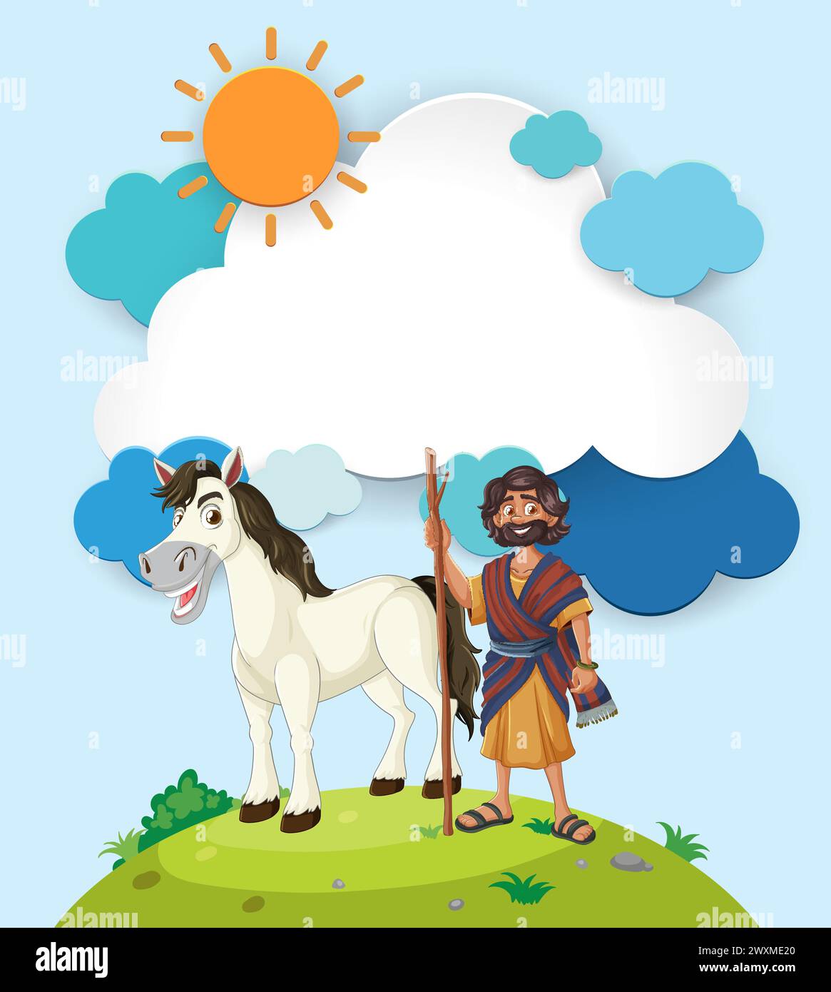 Shepherd on hill Stock Vector Images - Alamy