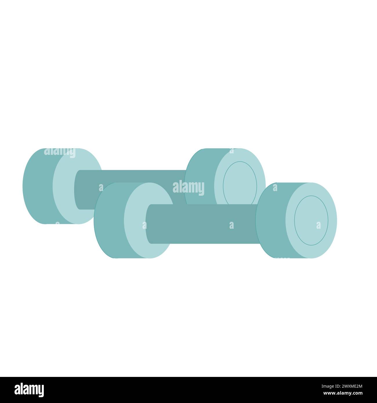 Dumbbells isolated on white background. Vector flat illustration Stock ...