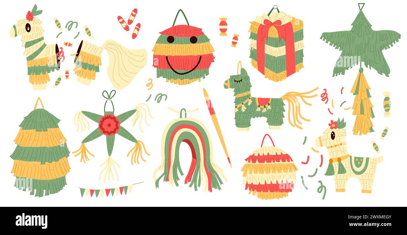 Pinana set for traditional mexican party. Cinco de mayo elements ...