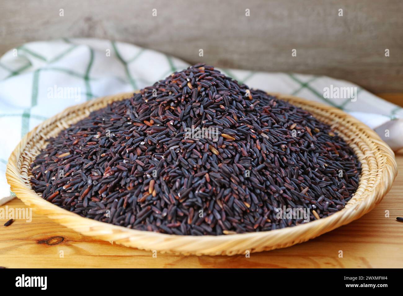 Pile of Uncooked Riceberry Rice, a Healthy Carb of Cross-breed of Jao ...